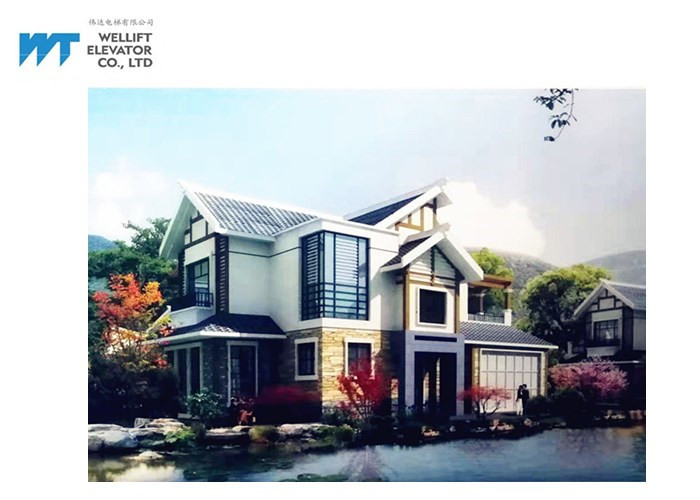 AC VVVF Control Gearless Traction 400kg Load Villa Elevator